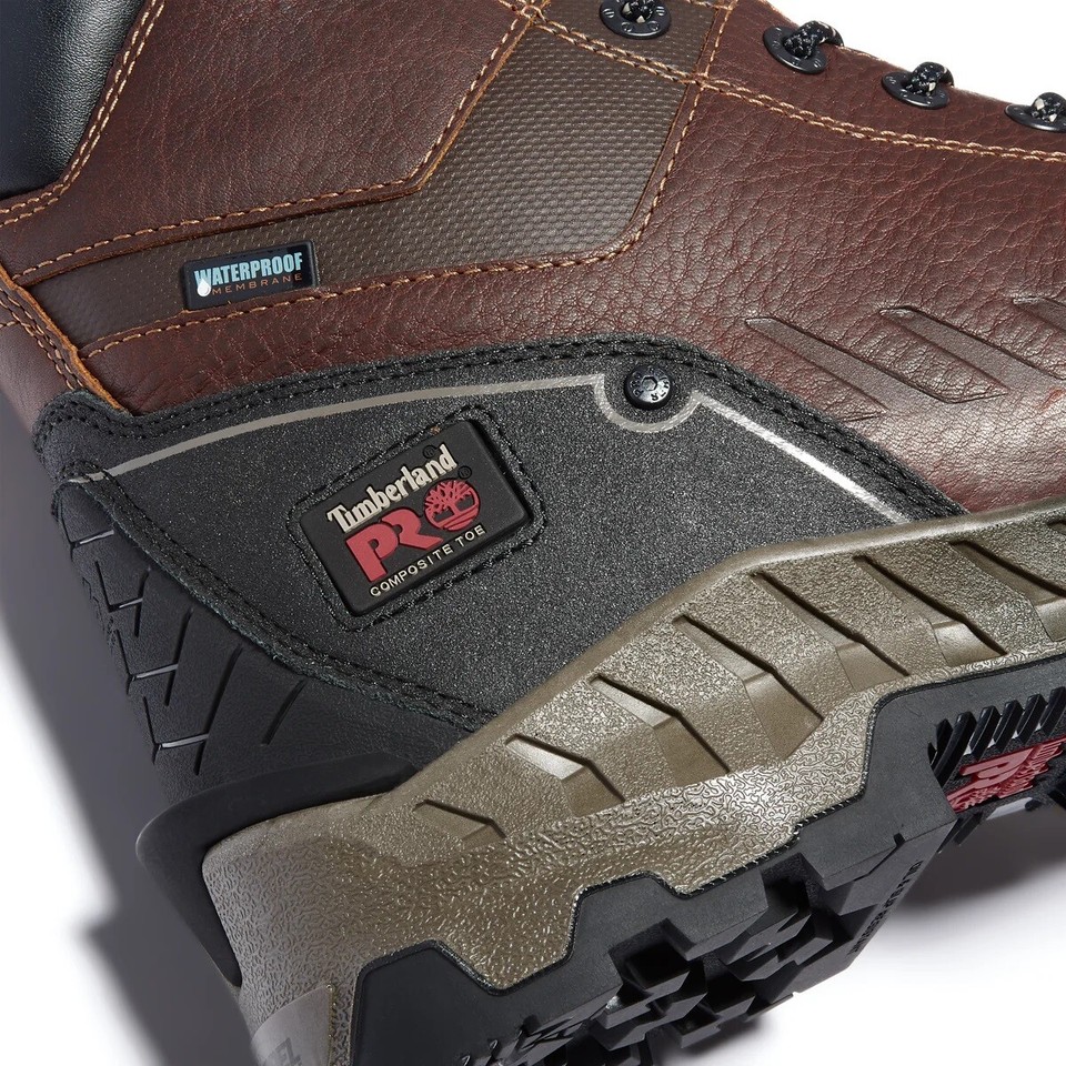 Men's Timberland Pro Work Summit Waterproof Insulated CT Brown 8" Boot ...