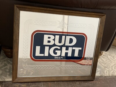 Vintage Bud Light Beer Bar Man Cave Mirror Sign - Anheuser Busch | eBay