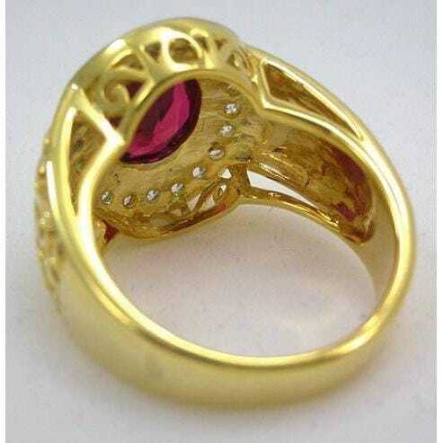 14K Yellow Gold Christian Ruby Mens Bishop Ring | eBay