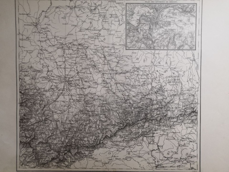 1859 Battle Of Dresden MAP Napoleon Era Saxony War Geography M Thiers ...
