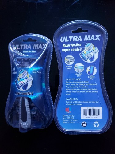 Lot of 2 Packs Ultra Max Razor for Men 4 Cartridges Aloe Strip Pivoting ...