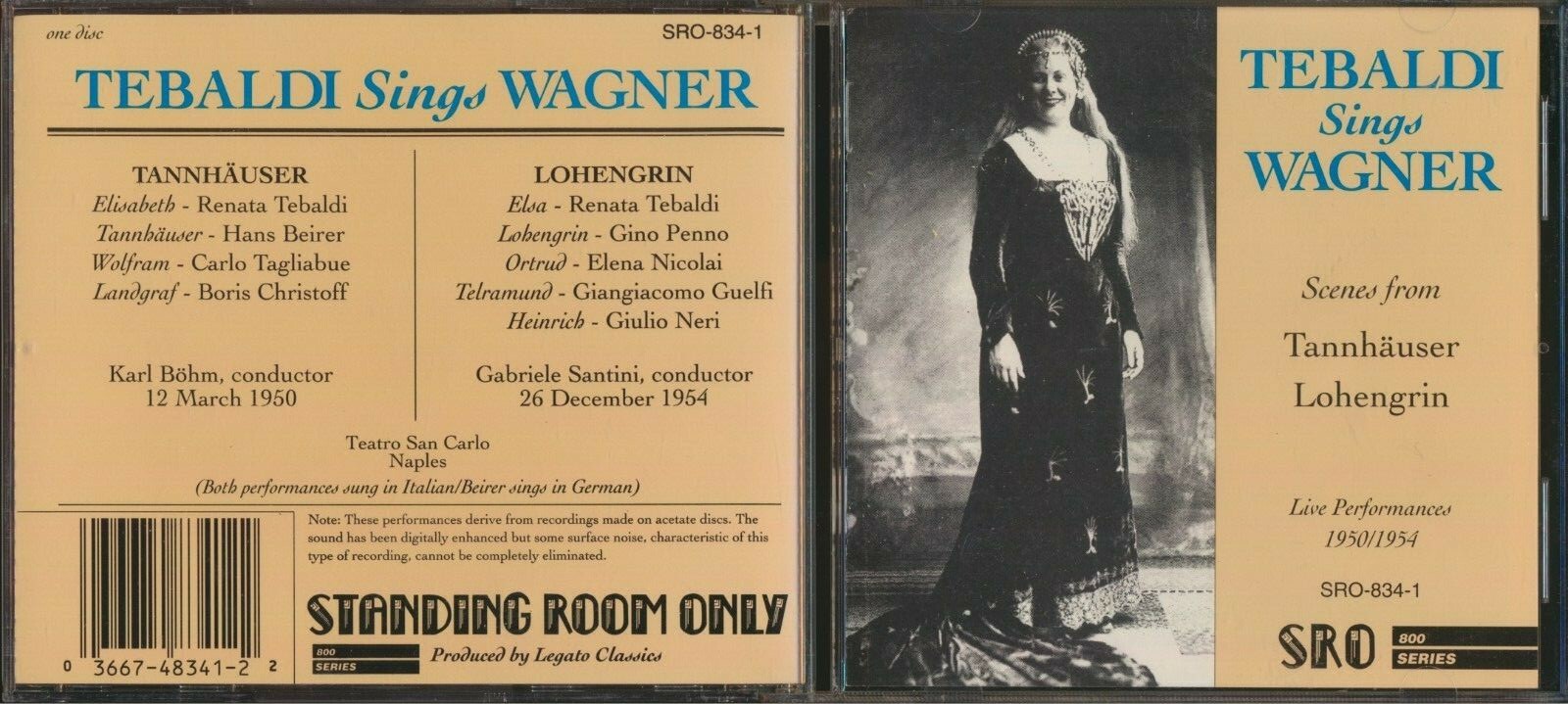 Renata Tebaldi Sings Wagner - Scenes from Tannhauser and Lohengrin CD ...