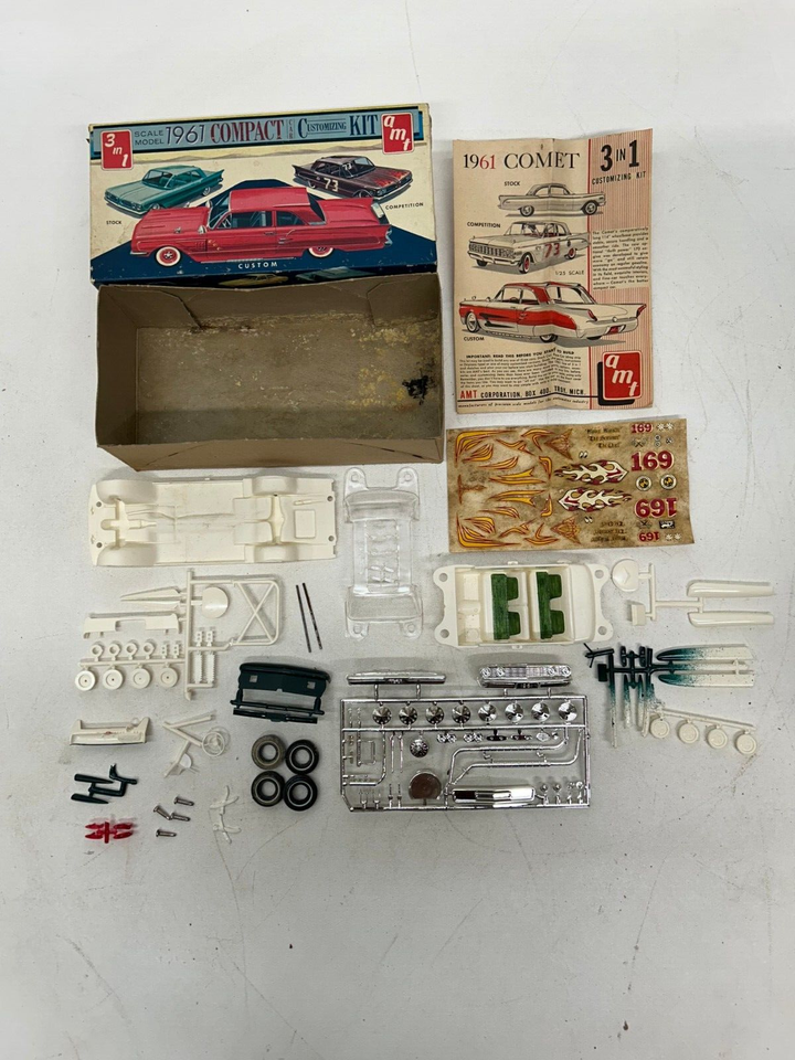 Vtg Lot 10 AMT Jo-Han Hubley Model Car Kits Junk Yard Parts Incomplete ...