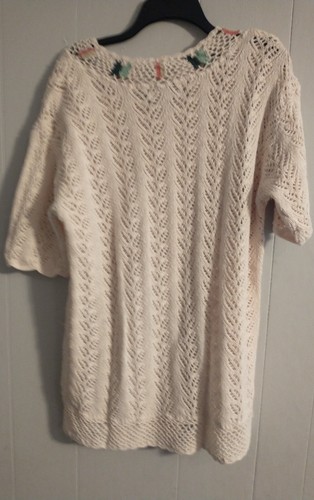 Vintage Y2K gina peters Rami/ cotton blend crochet sweater size L Boho ...