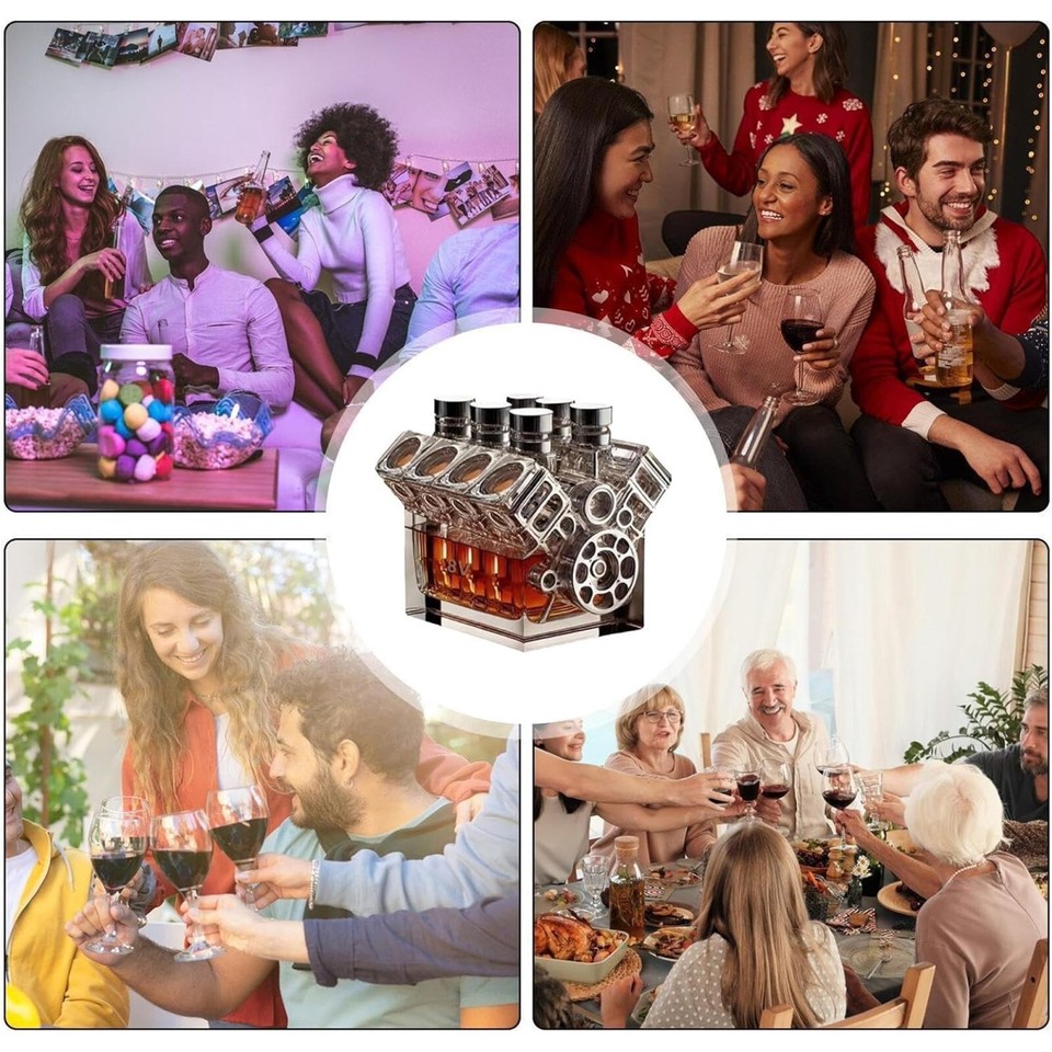 V8 Engine Whiskey Decanter – Car Motor Bar Decor Gift for Men ...