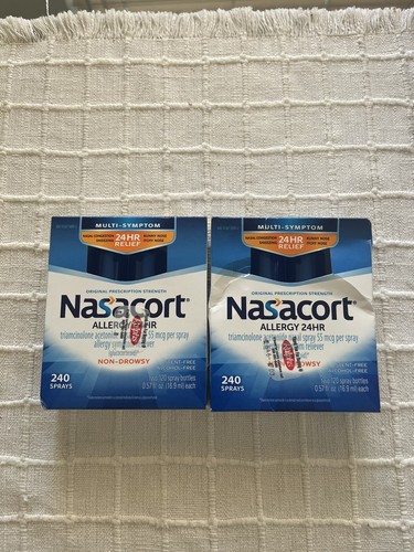 Lot of 2 New Nasacort Allergy 24 hr Multi Symptom, 240 Sprays Each, 480 ...