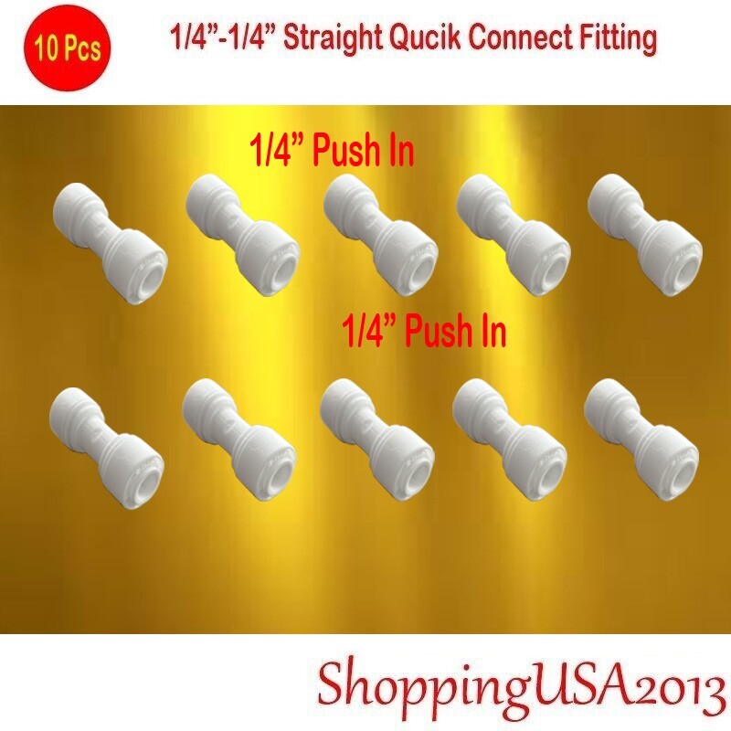 10 Pcs 1/4-1/4 Quick Connect Straight Fitting Connector Push In RO Home ...