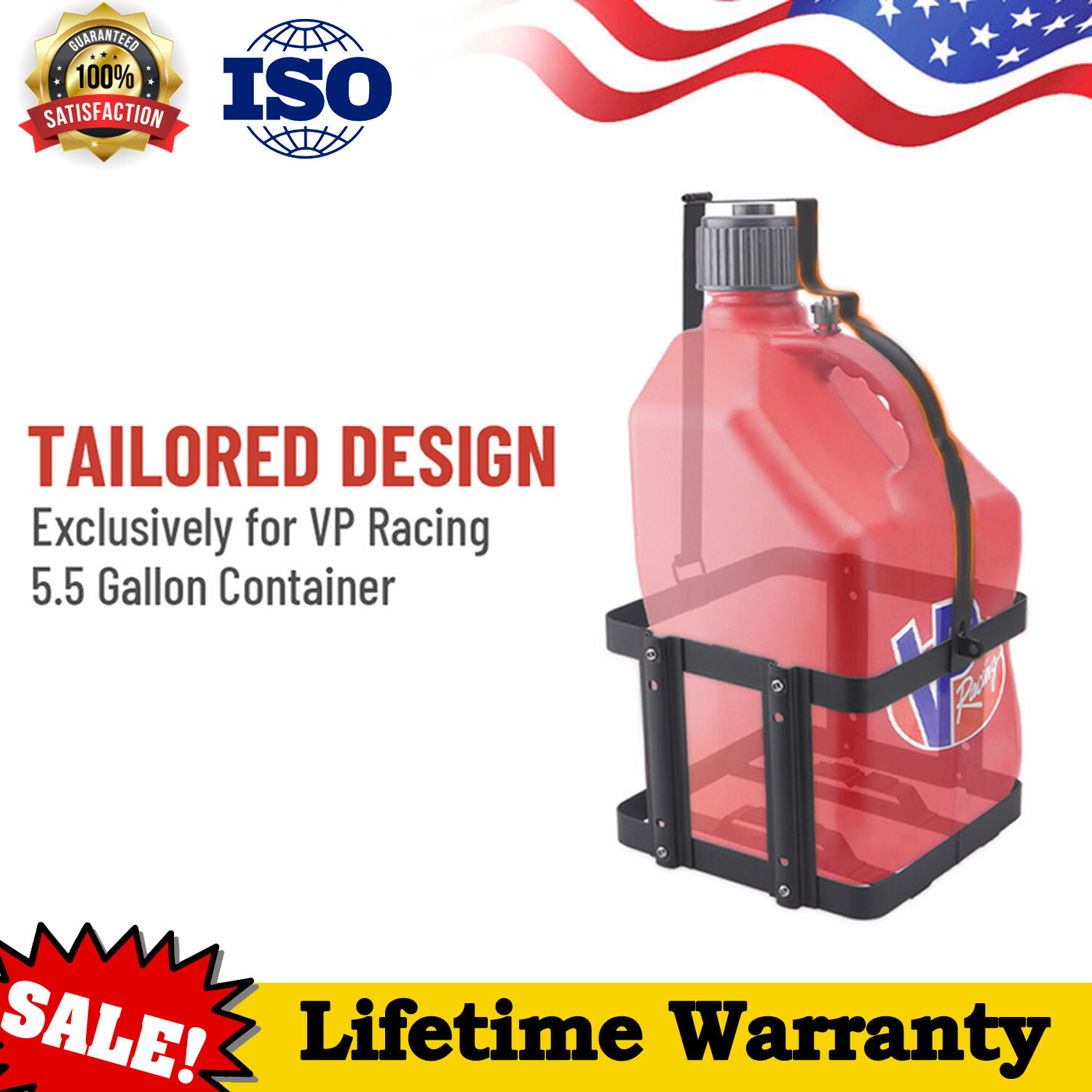 Fuel Jug 5.5 Gallon Liquid Container Holder Rack Bracket Mount For VP ...
