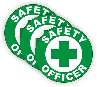 (3) Safety Officer Hard Hat Stickers | Helmet Decals Labels Badges ...