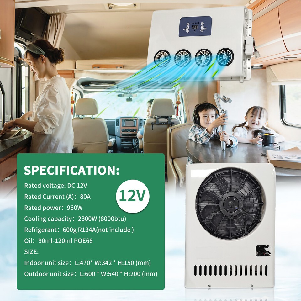 24V Truck Cab Air Conditioner Split Kits For Semi Trucks Bus RV Caravan ...