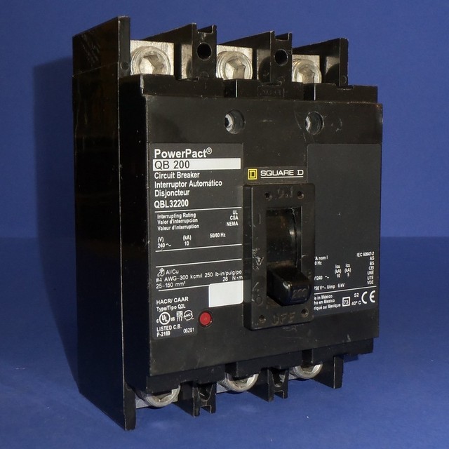 Square D PowerPact QB200 Circuit Breaker Qbl22200 200 Amp 240 V 2 Pole ...