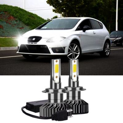 FOR SEAT LEON MK2 - 2X H7 6000K WHITE LED Bulbs Headlight Kit-CANBUS ...