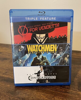 Triple Feature ~V for Vendetta / Watchmen / Constantine~Blu-ray~NEW ...
