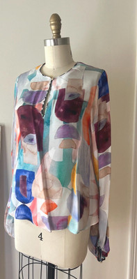 Robert Graham Elizabeth Multicolor Paint Blouse Top Size S $228 - NWT ...