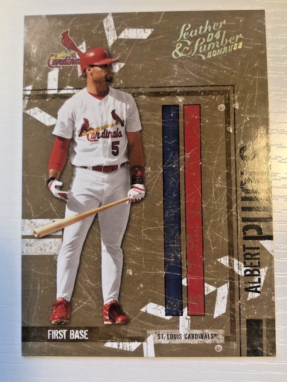ALBERT PUJOLS 2004 Donruss Leather & Lumber #133 MVP Year 2004 ...