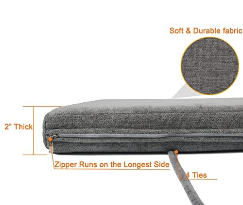 Washable Bench Cushion, Non-Slip Bench Pad for Shoe Storage, Window ...