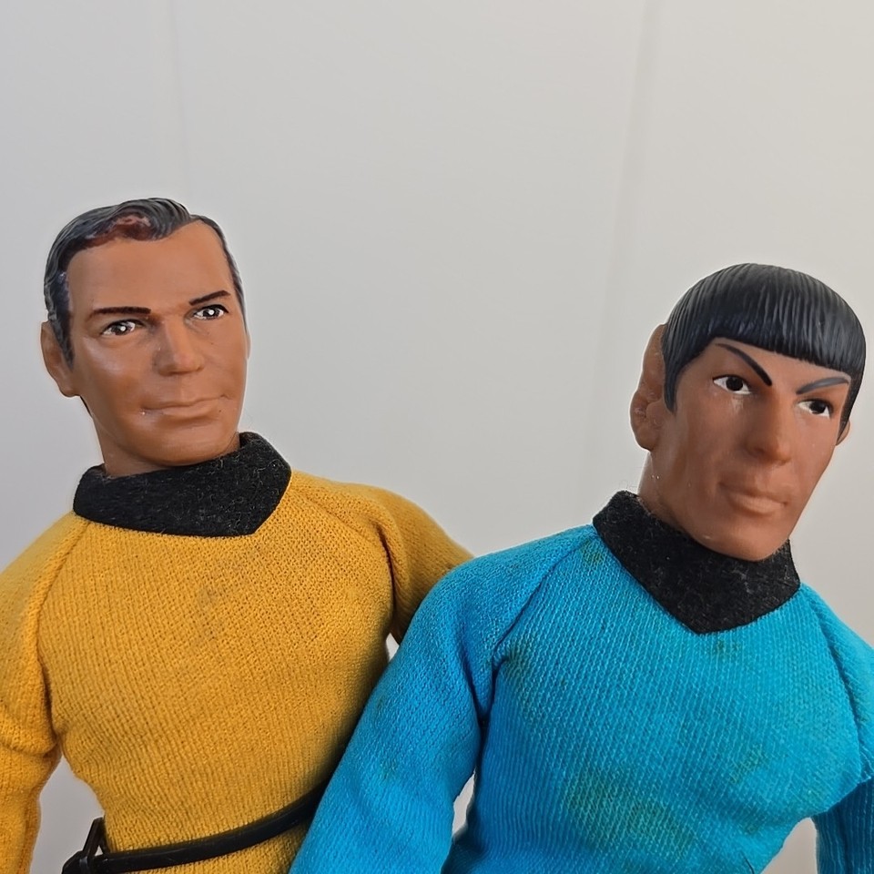 1974 Mego Star Trek Action Figures Cpt Kirk with Communicator & Spock ...