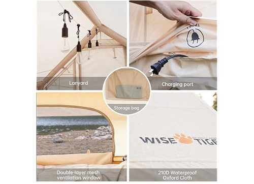 Inflatable Camping Tent w/Pump Glamping Tents, Easy Setup 4 Season Wise ...