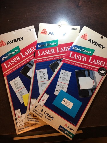 Lot Avery 5160 Easy Peel Laser Address Labels, 2160, 2163, 2186 D6 | eBay