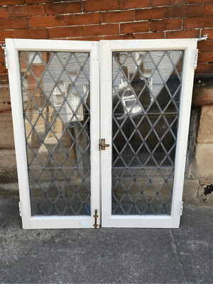 Antique Dimond Leaded Double Windows 50” high x 44” wide Set Of 2 | eBay