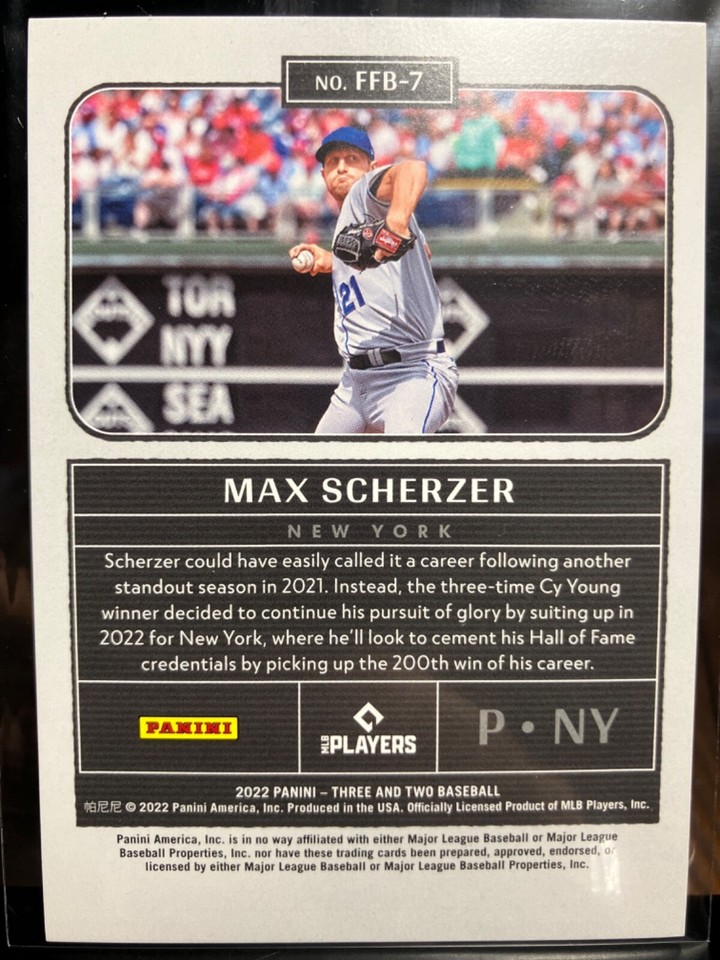 2022 Panini Three and Two Future First Ballots 128/150 Max Scherzer # ...
