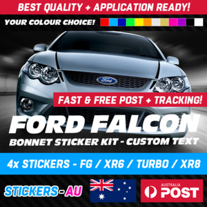 FORD FALCON CUSTOM BONNET STICKER STRIPE KIT - FG GS FPV XR6 / XR8 ...