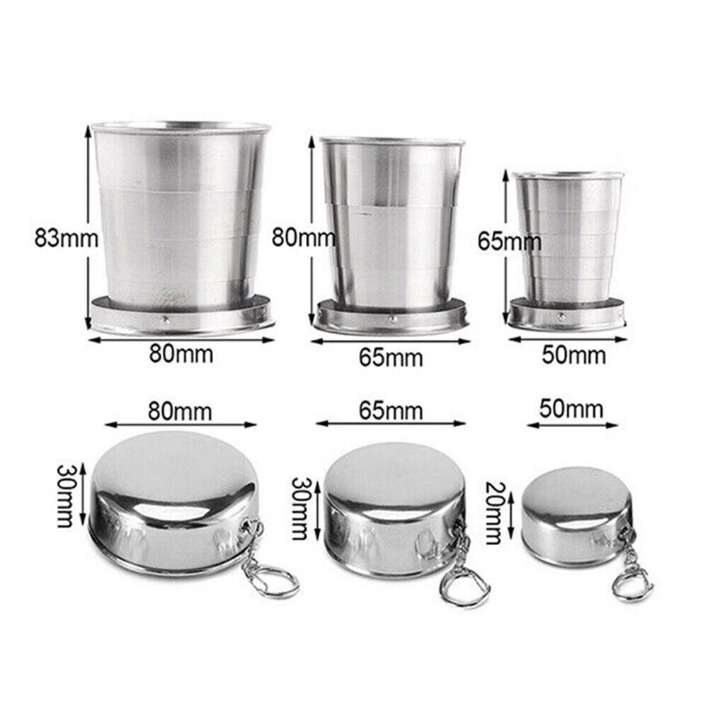 Stainless Steel Retractable Folding Cup Travel Camping Outdoor ...