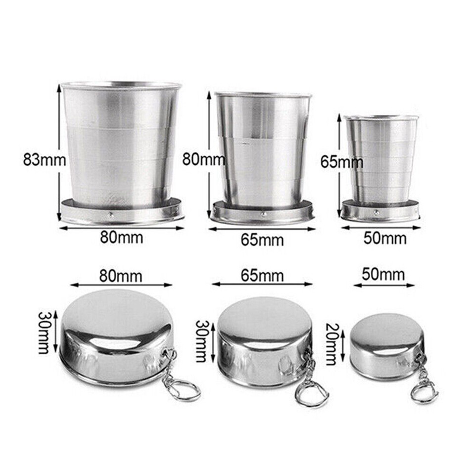 Stainless Steel Retractable Folding Cup Travel Camping Outdoor ...
