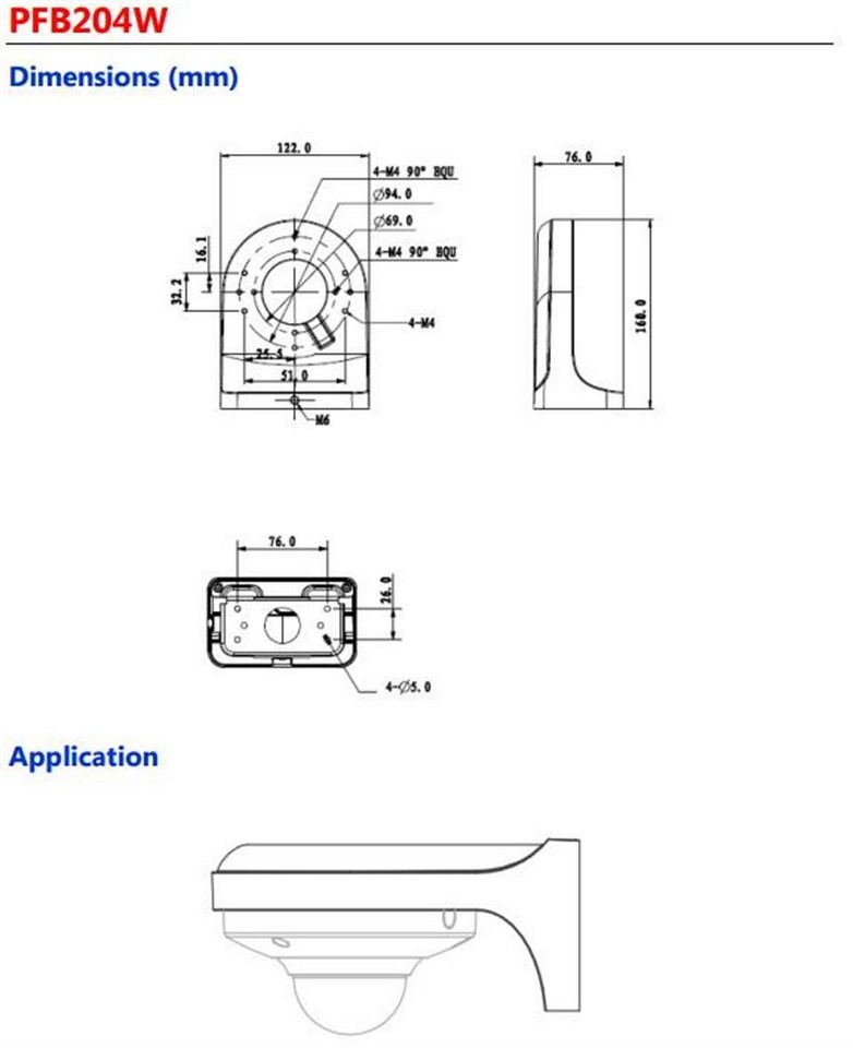 US Wall Mount Bracket PFB204W Outdoor Waterproof for Dome Turret IP ...