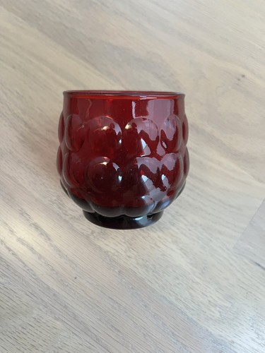 Vintage Anchor Hocking Royal Ruby Bubble Candle Votive Beautiful Red Glass | eBay