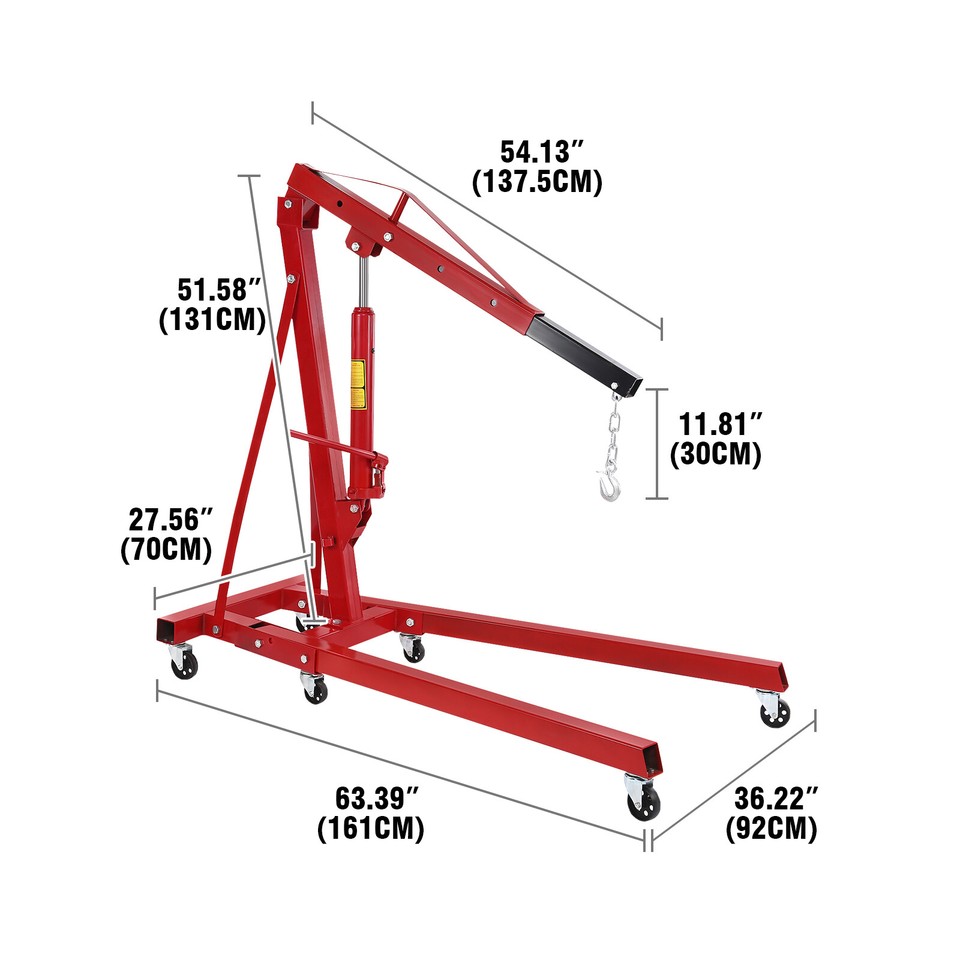4409LBS 2 TON Heavey Duty Engine Motor Hoist Cherry Picker Shop Crane ...