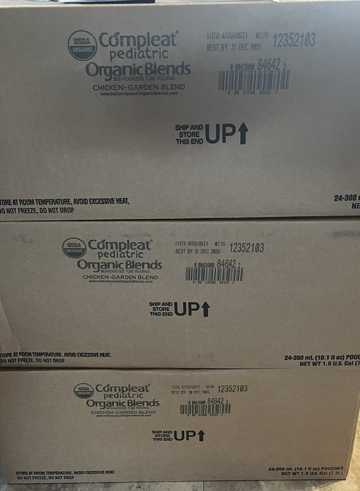 24 Compleat Pediatric Organic Blends Tube Feeding Chicken-Garden 10.1 ...