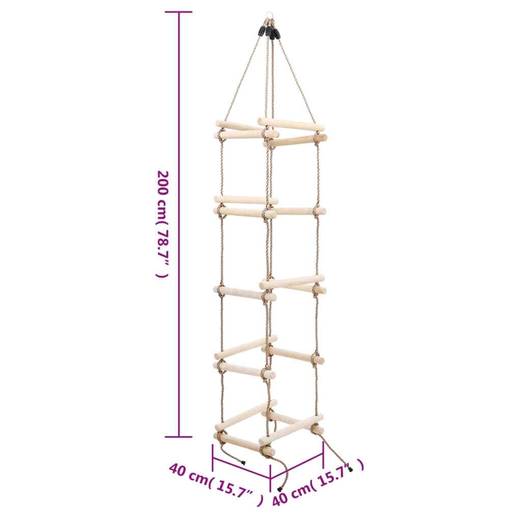 vidaXL Kids Rope Ladder 200cm Wood Baby Hanging Ladders Swing Climbing ...
