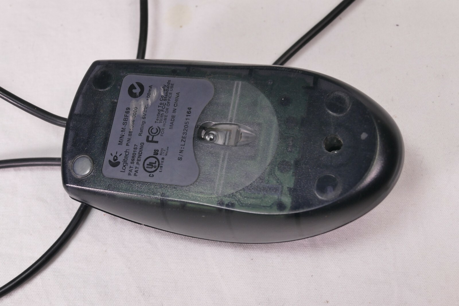 Logitech M-SBF69 Black PS/2 Optical 2-Button Scroll wheel Mouse | eBay