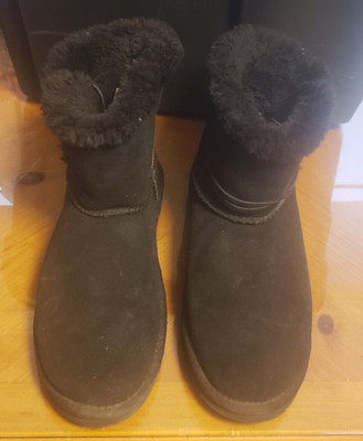 Lamo Logo Juniper Black Suede Faux Fur Up Boots Shoes Women's 10 ugg ...