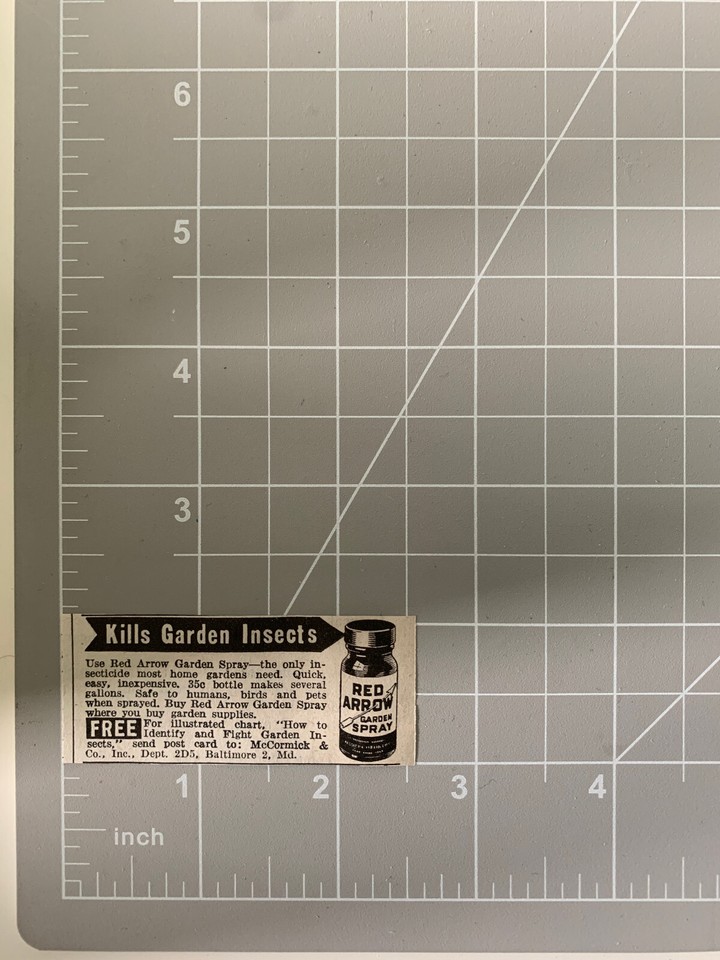 1945 McCormick Co Print Ad Red Arrow Garden Spray Baltimore MD Maryland ...