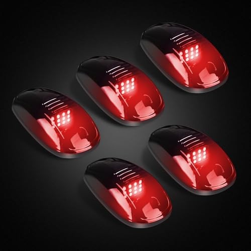 5X Red LED Cab Lights Smoked Roof Running Top Smoke Lens / Light | eBay