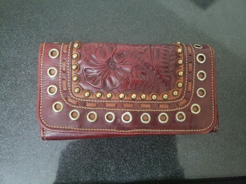 Vintage Style Genuine Leather Studded Wallet | eBay