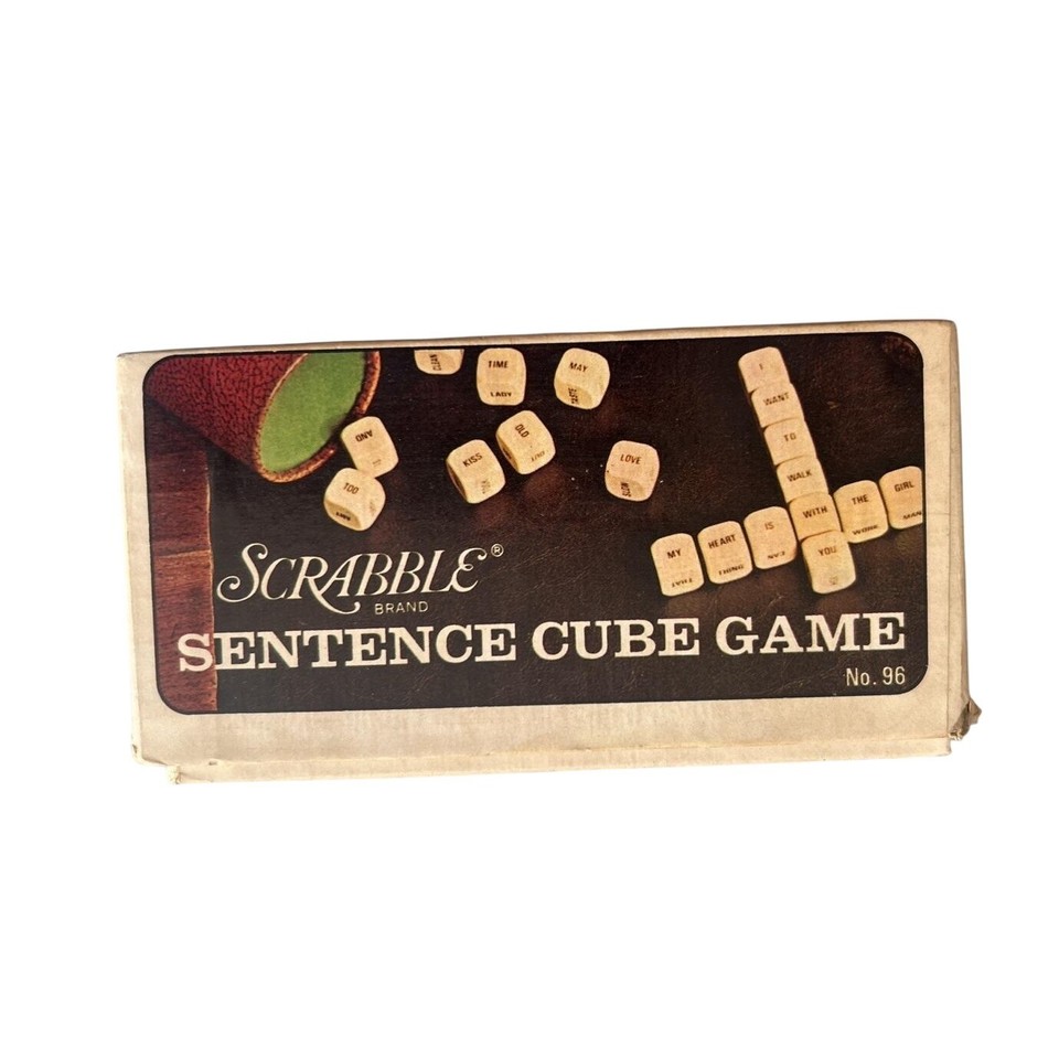 Scrabble Sentence Cube Game, Selchow Richter, Made In USA, Vintage 70's ...