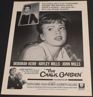 1964 Print Ad The Chalk Garden Deborah Kerr Hayley Mills John Edith ...