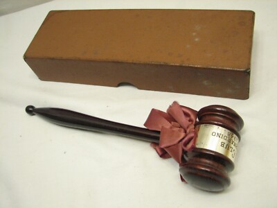 Vintage Quota Club Gavel Meeting Tool 1948 with Box Sterling Band San ...