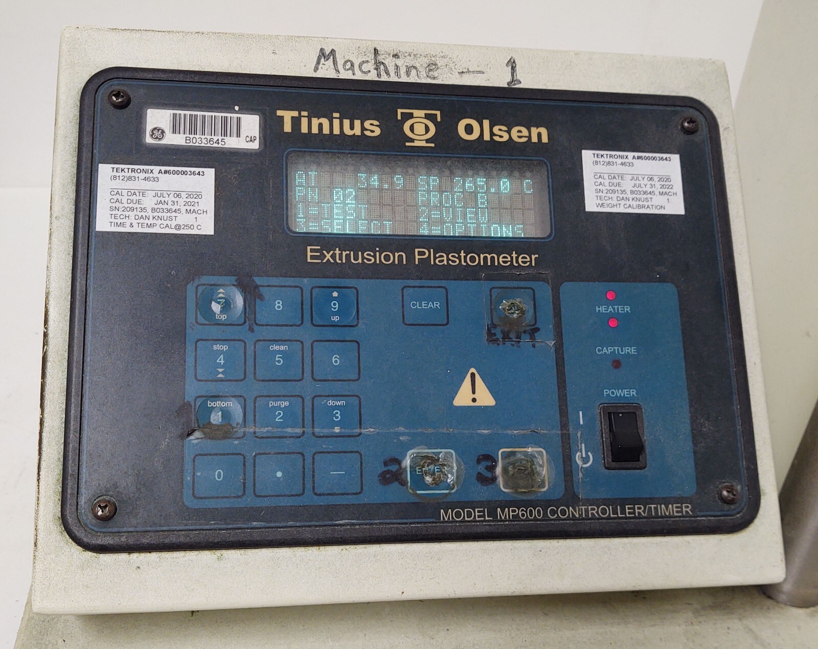 🔥 WORKING Tinius Olsen Testing Machine MP600 Polymer Melt Indexer ...