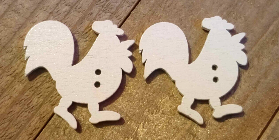 2 Chicken Rooster Shape Sewing Buttons Crafting Wood 2 Hole 1.25" | eBay
