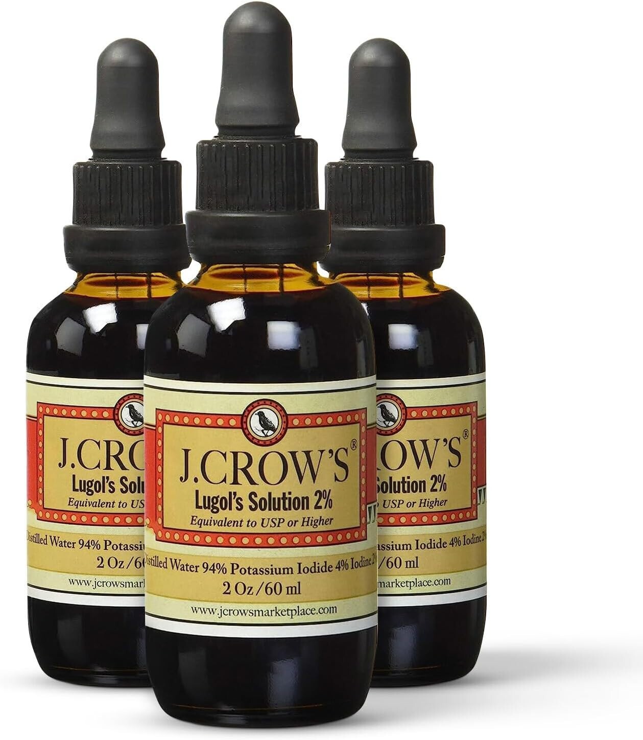 J.CROW'S® Lugol's Solution of Iodine 2% 2 Oz Three Pack (3 Bottles) | eBay
