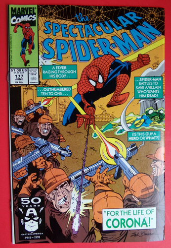 SPECTACULAR SPIDER-MAN #177 Human Torch * Copper (9.2 NM-) MARVEL ...