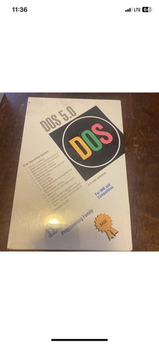 1992 DOS 5.0 Disk Operating System Sealed Box IBM 3.5 Inch Diskettes ...