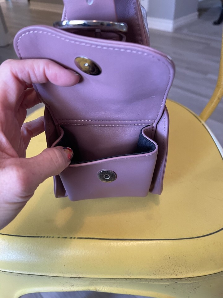 Desmo Pink Leather Handbag 2 Buckle Side Pockets Made In Italy | eBay