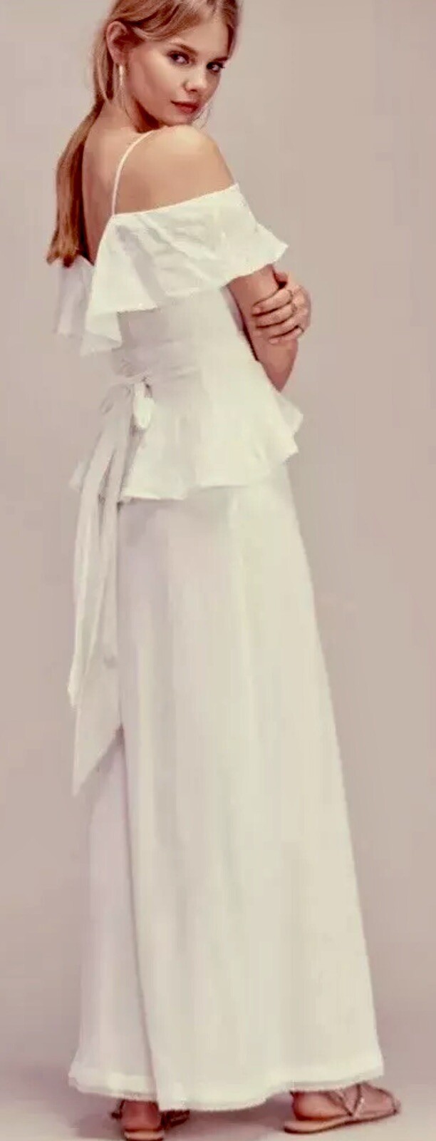 New Free People Kristal Hill Limited Edition 10 Ivory Silk Embroidered ...