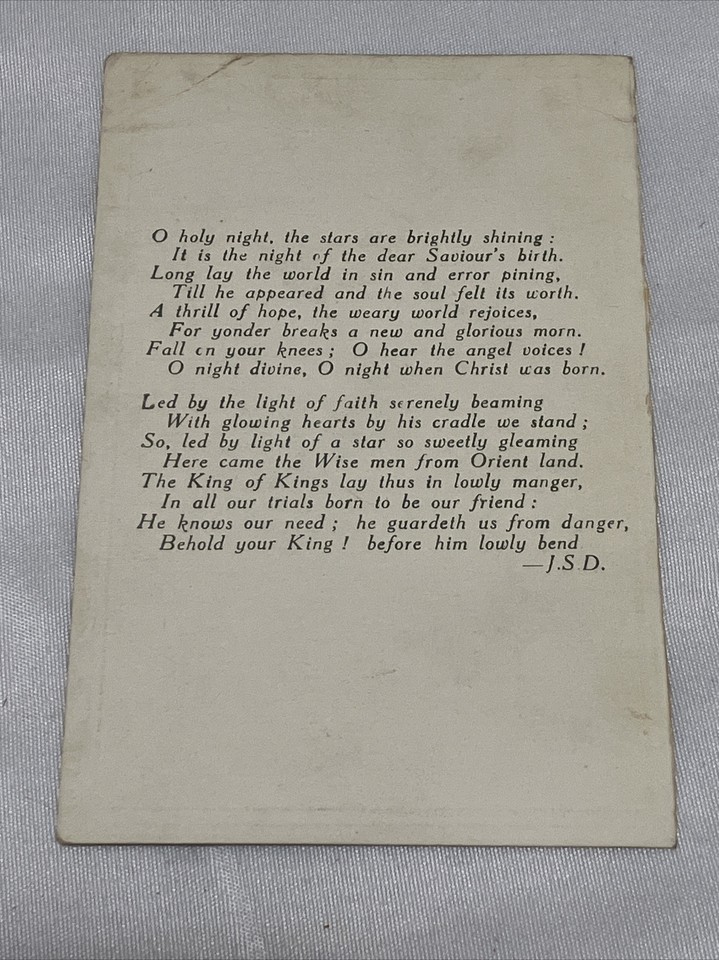 Rare Antique J.S.D. Religious O Holy Night Trading Card Christianity ...