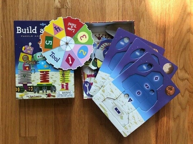 2008 EeBoo "Build a Robot" Puzzle and Spinner Creativity Game - Sharp ...